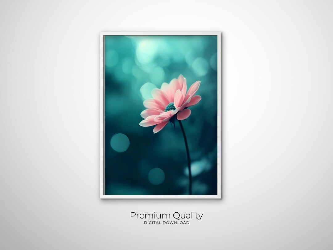 Pink Flower Wall Art and Floral Decor Modern Flower Botanical Pink ...