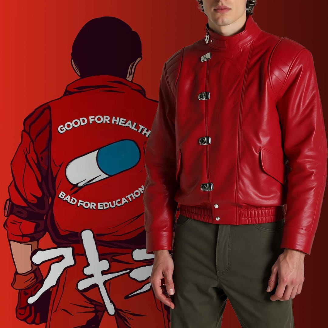 Akira Kaneda Iconic Red Leather Biker Jacket, Akira Capsule Jacket ...
