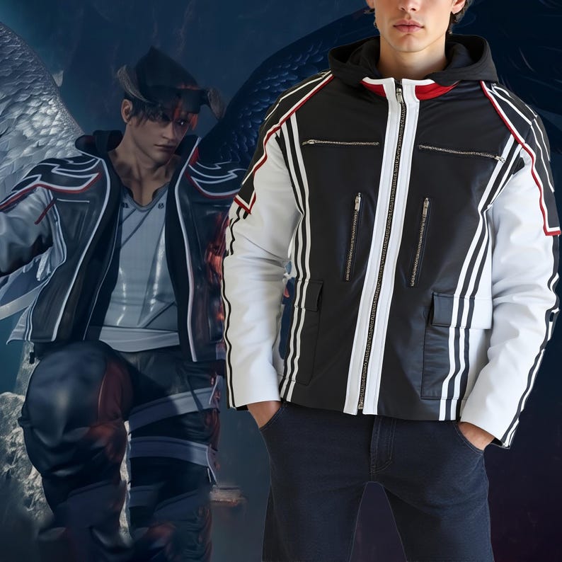 Tekken 8 Jin Kazama Cosplay Leather Jacket, Tekken 8 Gaming Cosplay ...