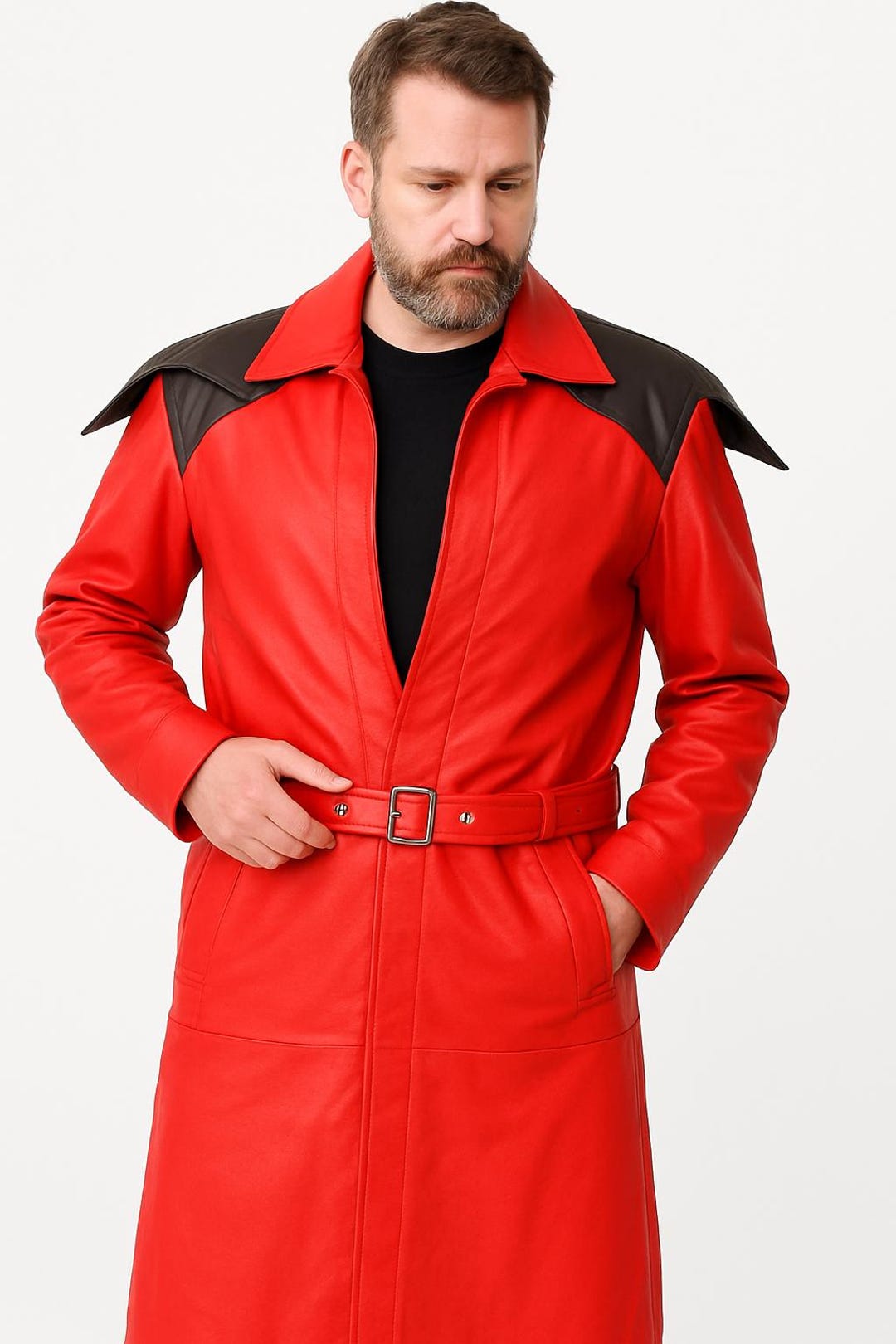 DMC Dante Red Leather Trench Coat | Devil May Cry Cosplay Jacket | Men ...