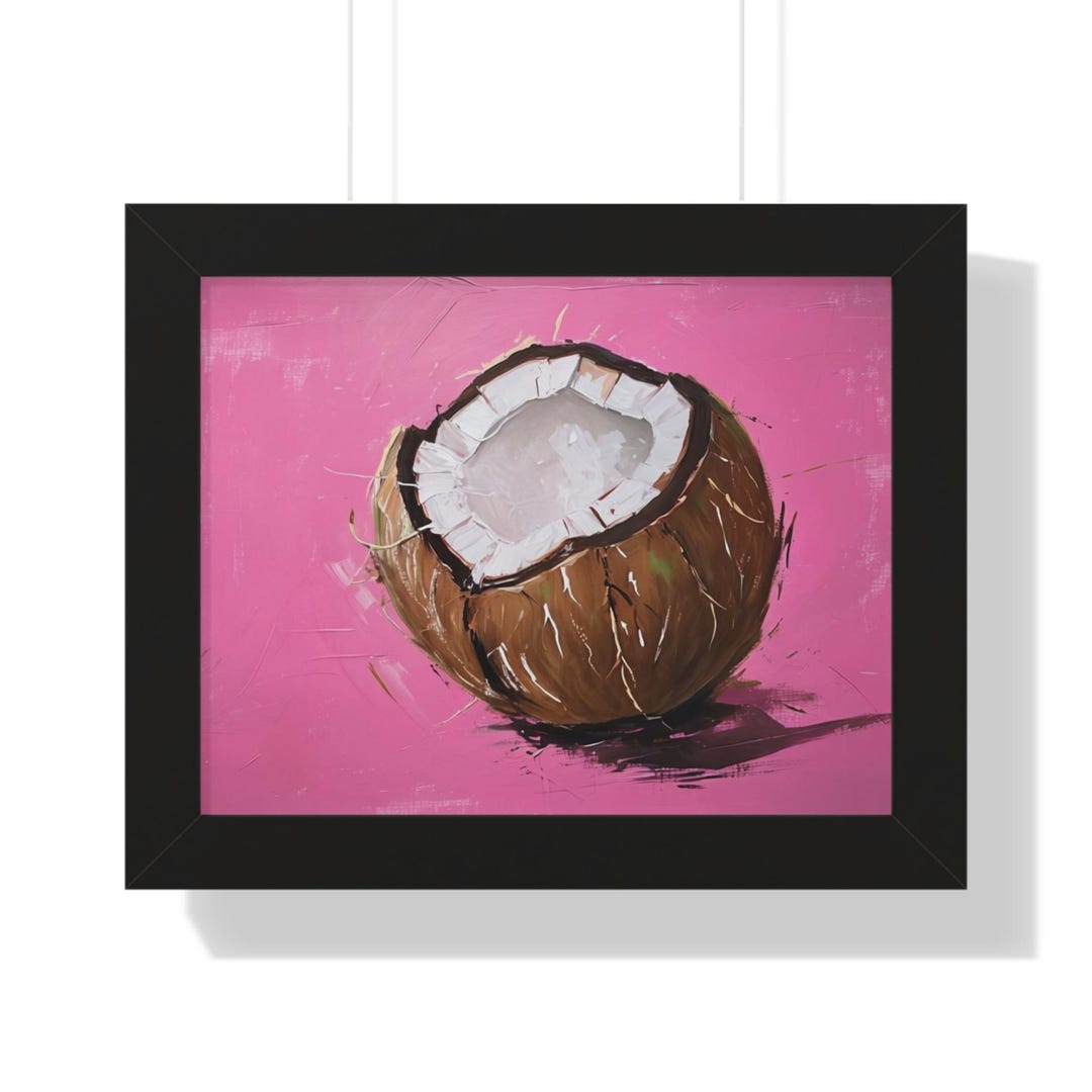 Coconut Art Print, Framed Horizontal Poster for Beach Lovers, Tropical ...