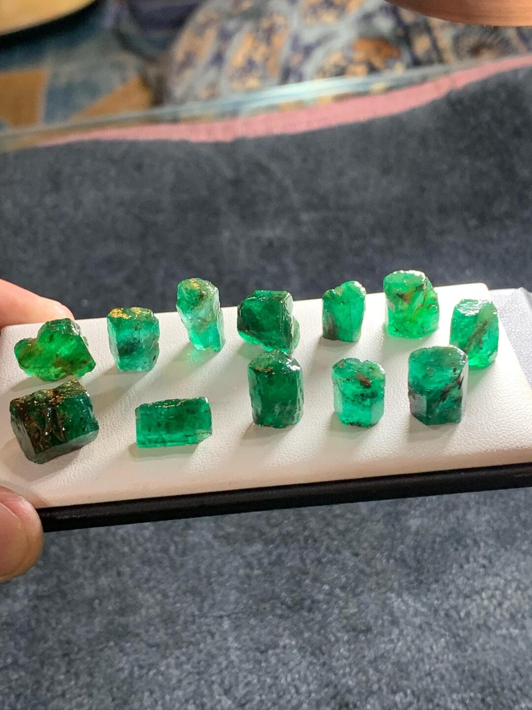 Genuine Swat Emerald Crystals, 85 Carats | Set of 12 Full Terminated ...