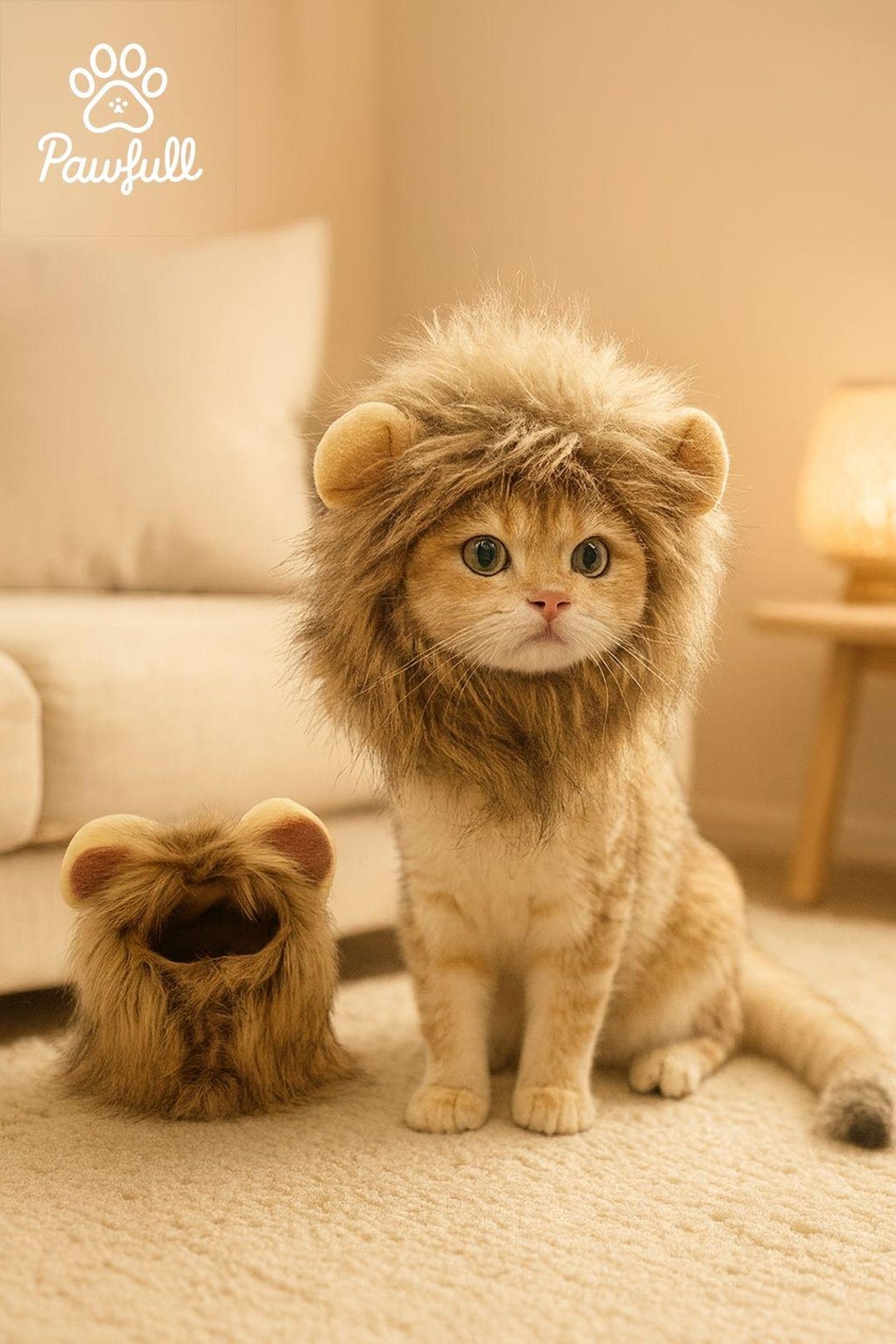 Lion Mane Hat: Funny Pet Costume for Cats & Small Dogs (adjustable) - Etsy
