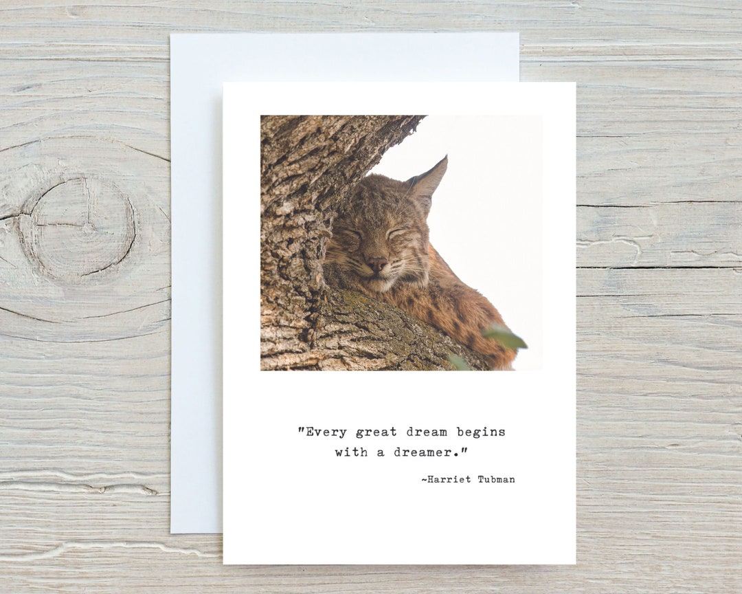 Inspiring Note Card Featuring Bobcat Cat Lover Gift Wildlife ...