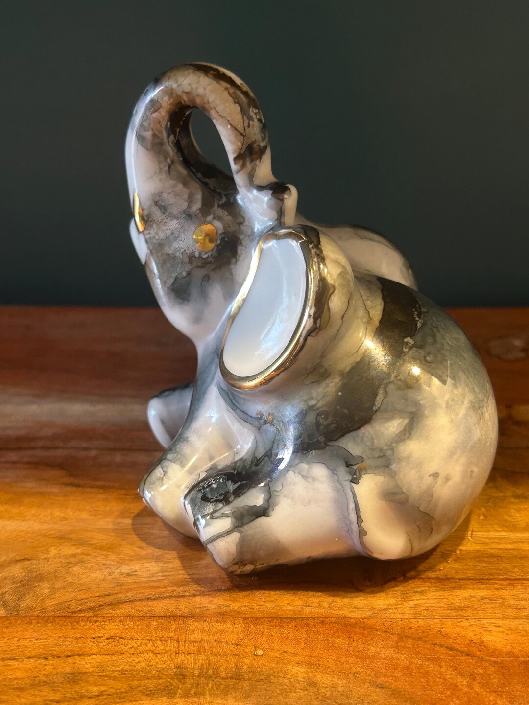 Hand Painted Elephant Pottery Statue, Signed CHZ Pedralba - Valencia ...
