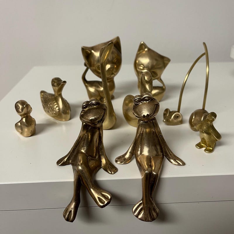 Brass Animal Figurines - Etsy