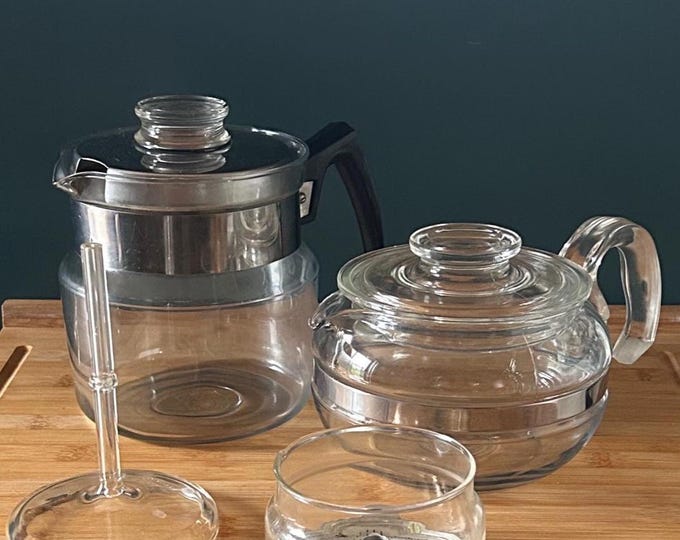Vintage Retro Pyrex Glass Flameware/pyrex Coffee Pot/perculator/kettle ...