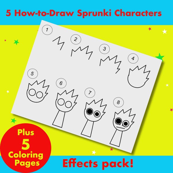 Sprunki Color Pages - Etsy