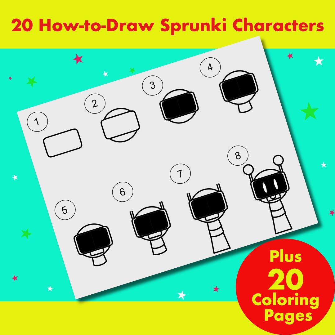 Sprunki All 20 How-to-draw Pages of Incredibox Sprunki, Plus 20 ...