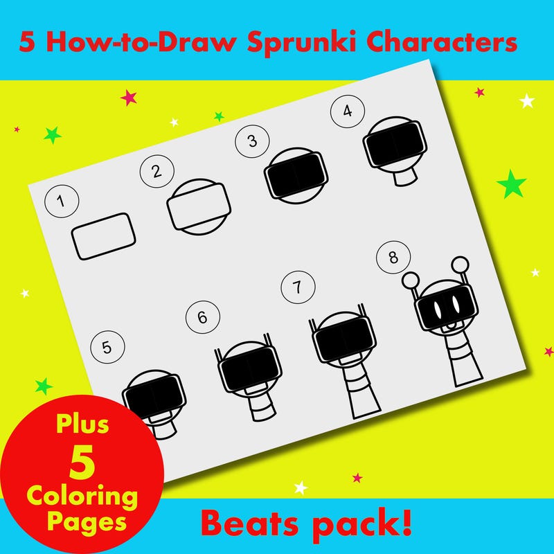 Sprunki Color Pages - Etsy