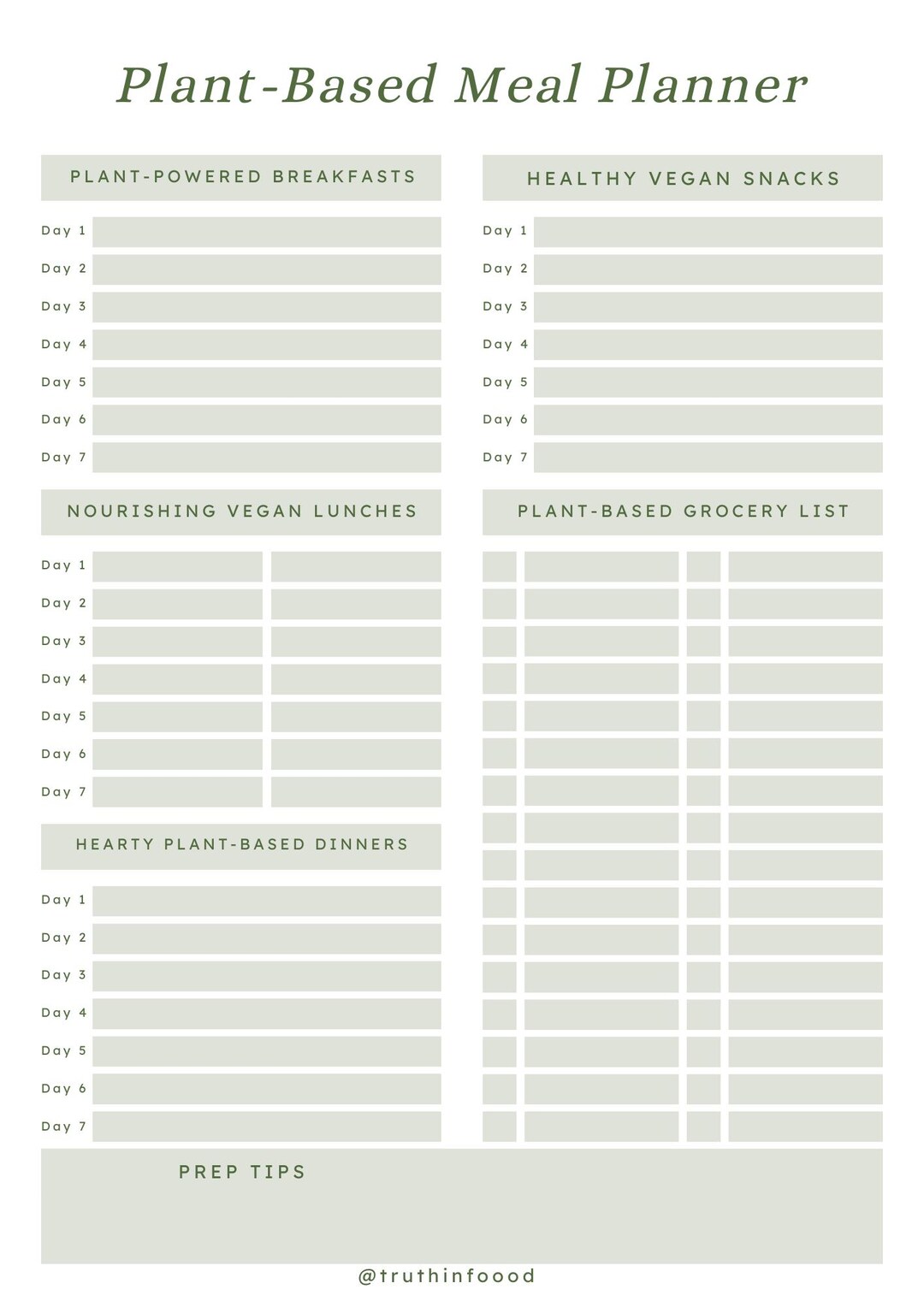 Elegant Plant-based Meal Planner | 3 Color Options | Vegan Meal ...