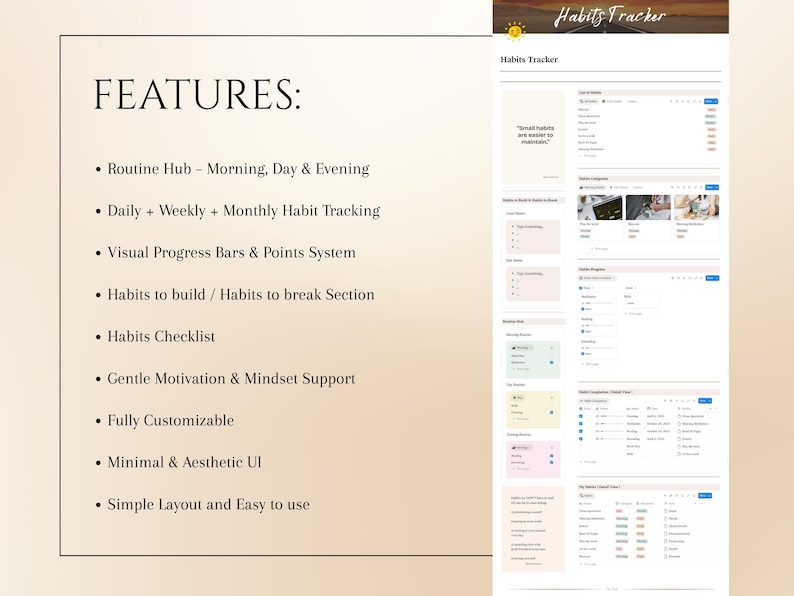 Habit Tracker Notion Template 2026 Digital Planner - Etsy