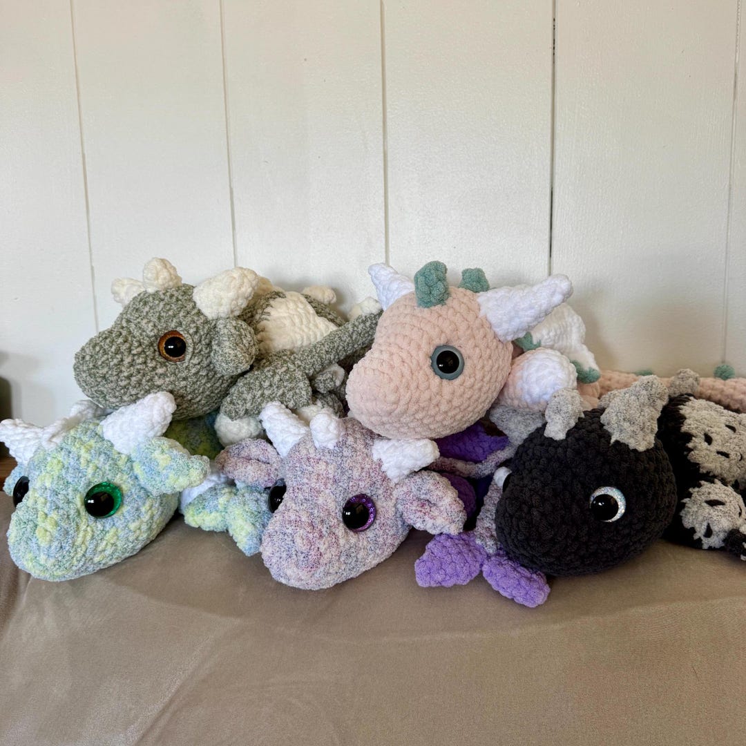 READY TO SHIP! Handmade Crochet Dragon Plush – Amigurumi Fantasy ...