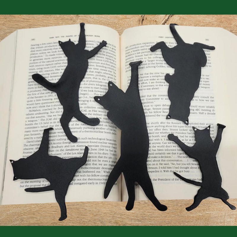 Black Cat Metal Bookmarks - Etsy
