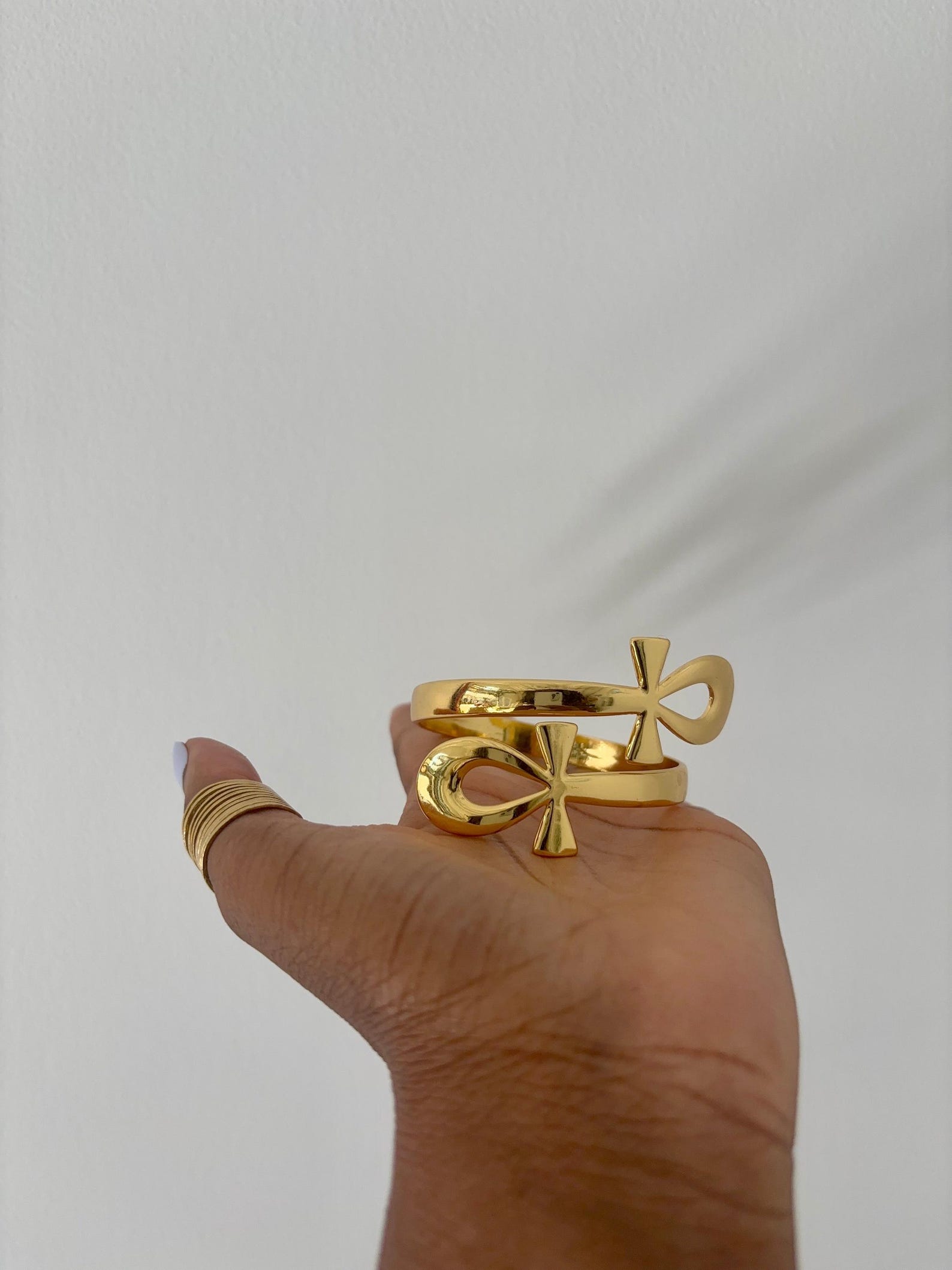 Ancient Goddess Egyptian Statement Bangles, 18K Gold African Statement ...