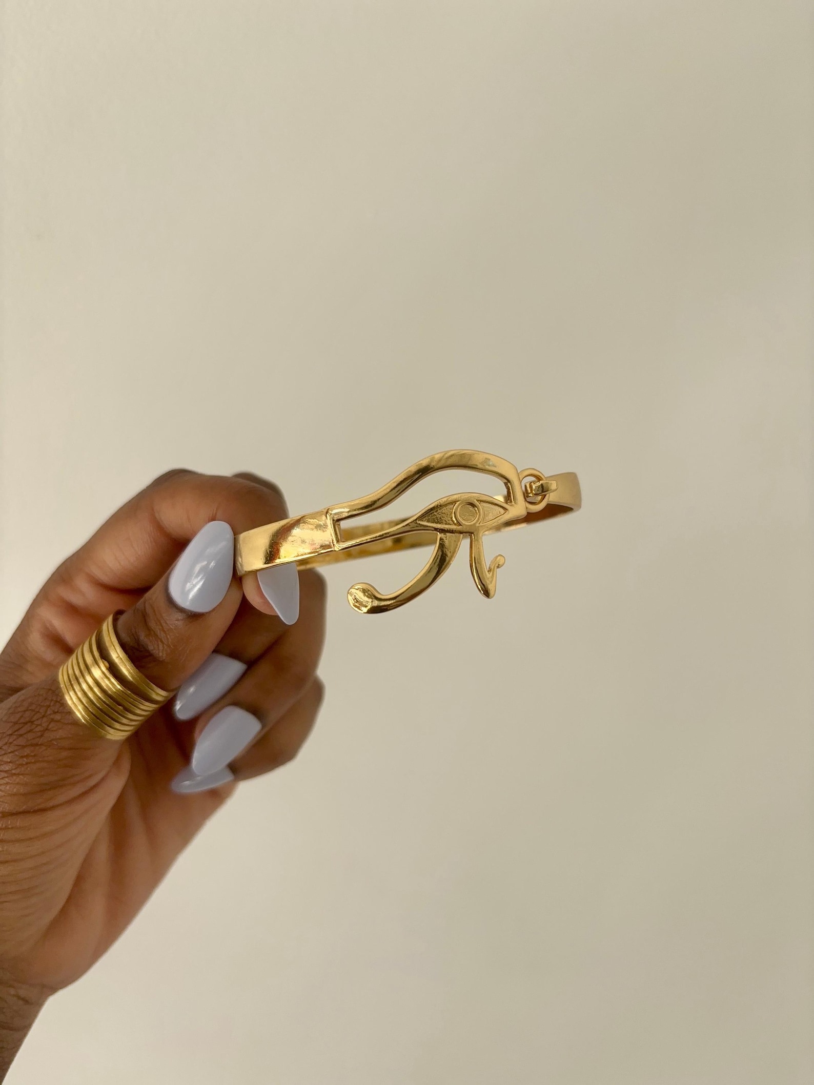 Ancient Goddess Egyptian Statement Bangles, 18K Gold African Statement ...