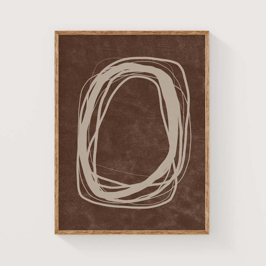 Brown Abstract Lines Art Print, Digital Download Brown and Beige Print ...