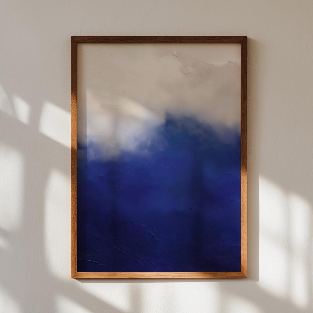Moody Blue Abstract Art, Minimalist Digital Print, Abstract Landscape ...