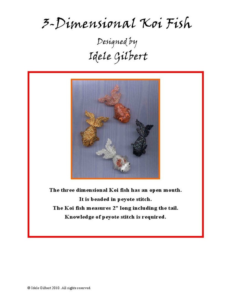 Three Dimensional Beaded Peyote Koi Fish Tutorial - Etsy