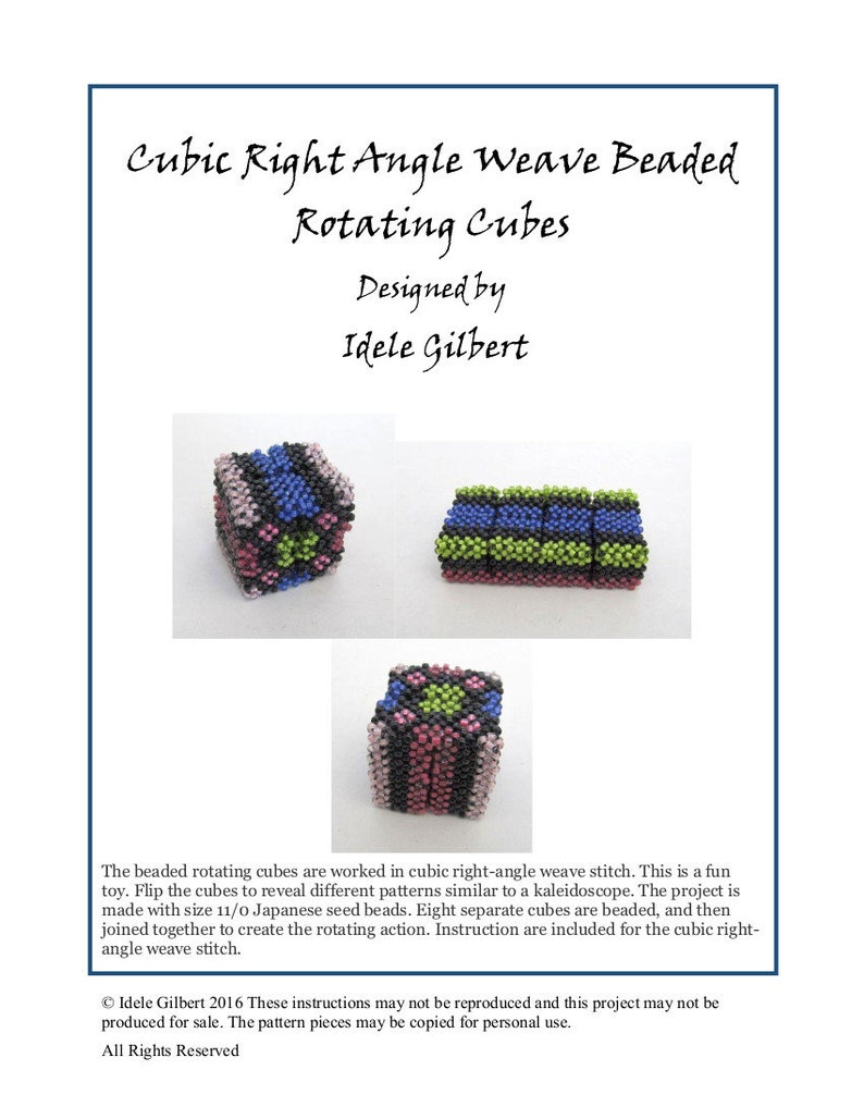 Small Rotating Cube Cubic Right Angle Weave Tutorial - Etsy