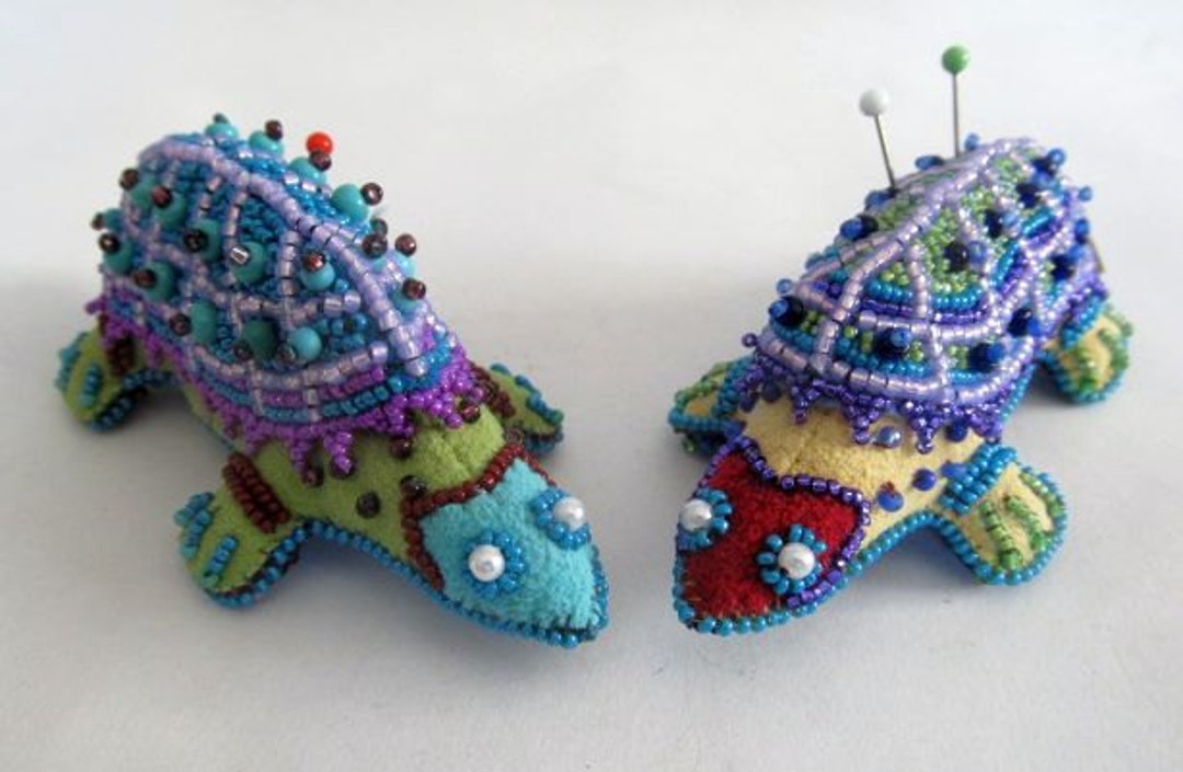 Bead Embroidered Turtle Pincushion Tutorial - Etsy