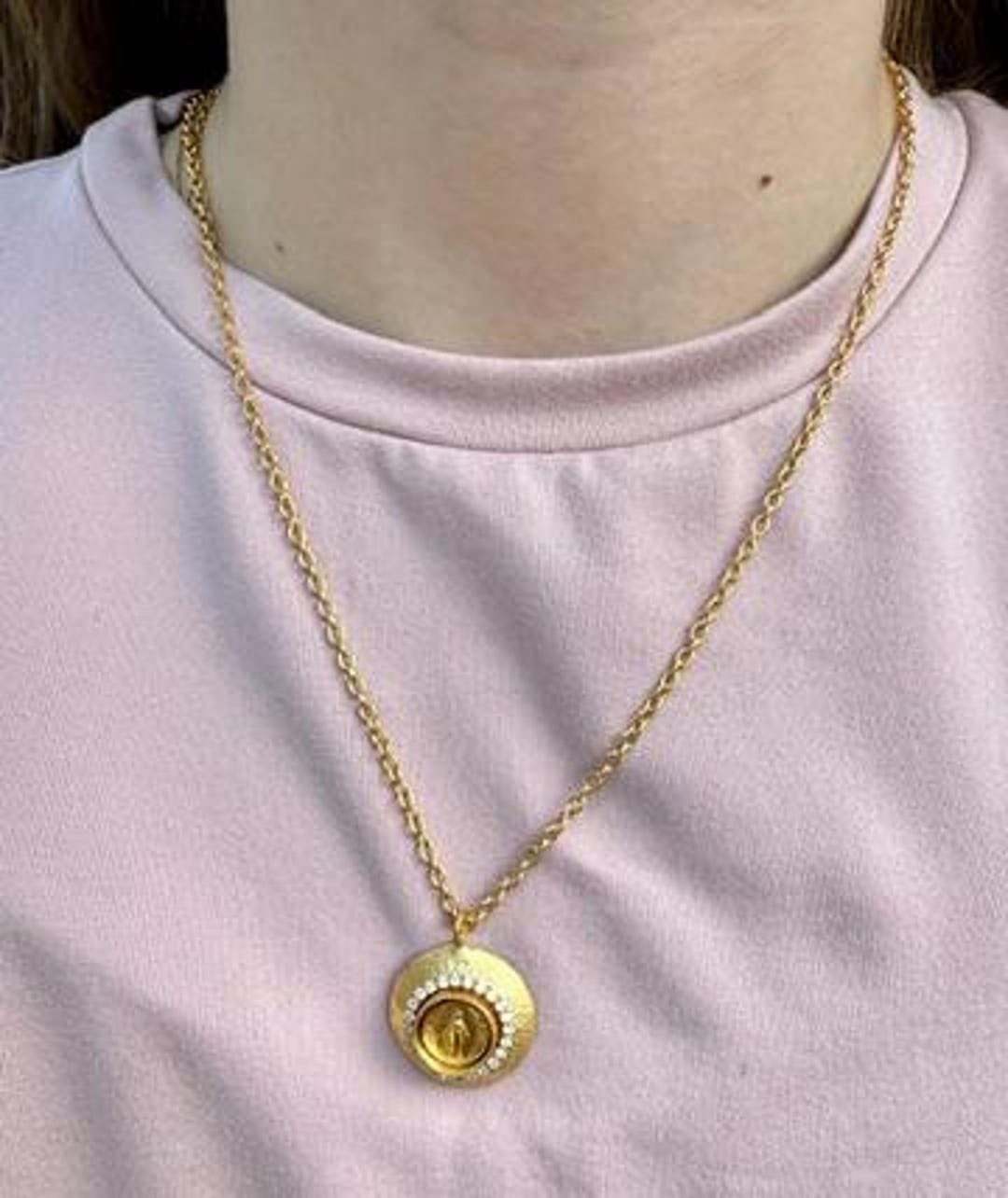 Weisinger Designs Virgin Mary Medallion Necklace - Etsy
