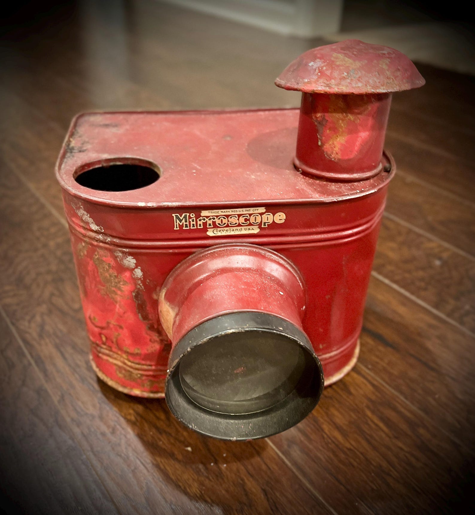 Vintage Mirroscope Viewer – Red Tin Optical Toy From Cleveland, Ohio ...