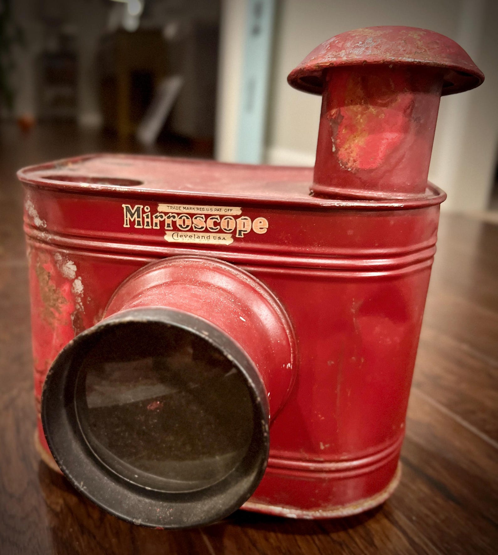 Vintage Mirroscope Viewer – Red Tin Optical Toy From Cleveland, Ohio ...