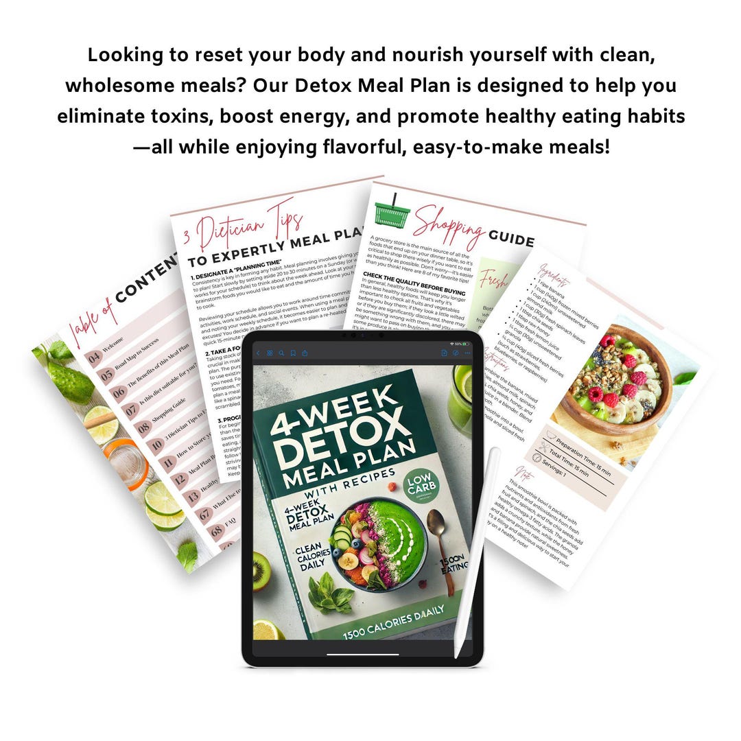 7-day Detox Meal Plan With Recipes | Printable Clean Eating Guide ...
