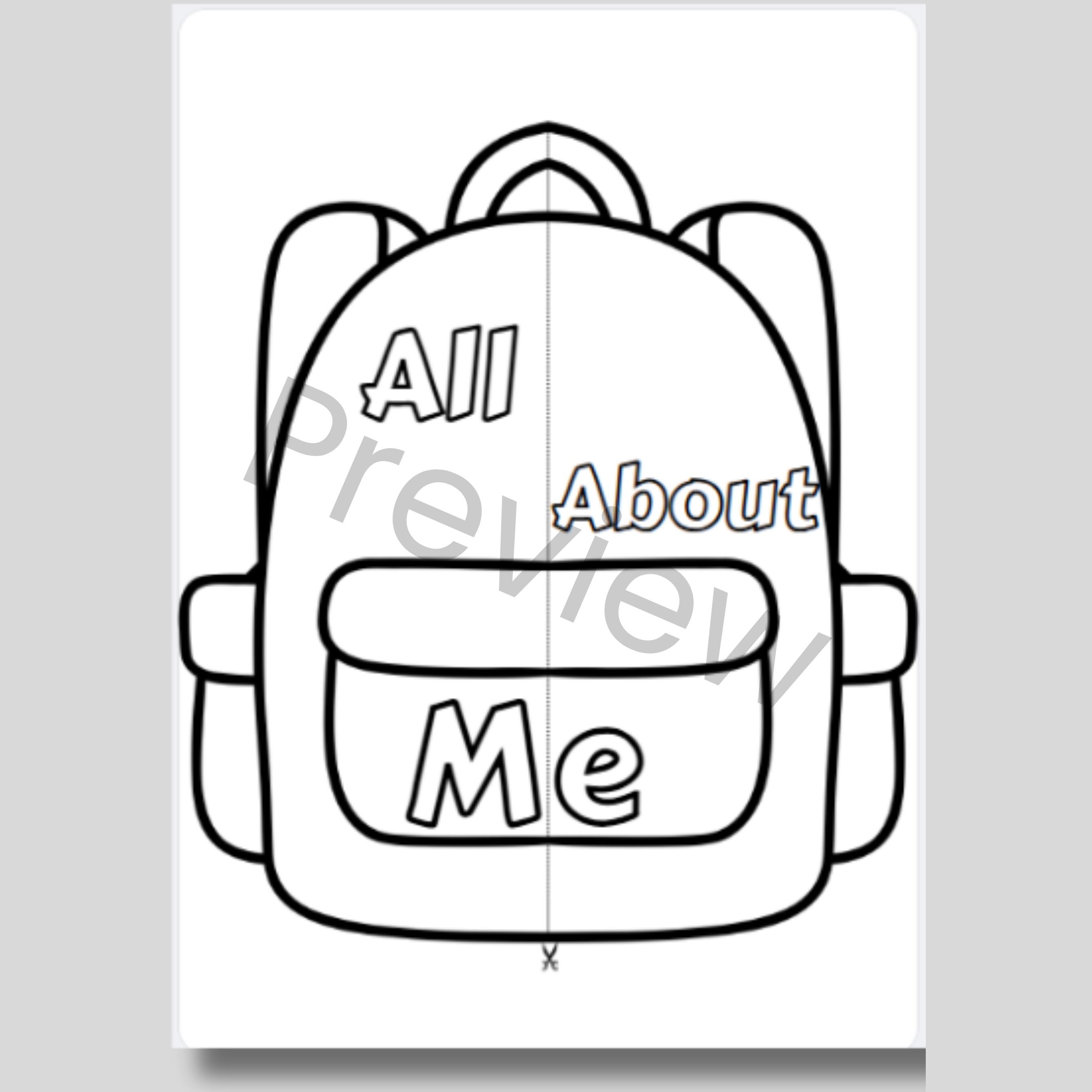 All About Me Backpack Craft | Back to School Activity - Etsy