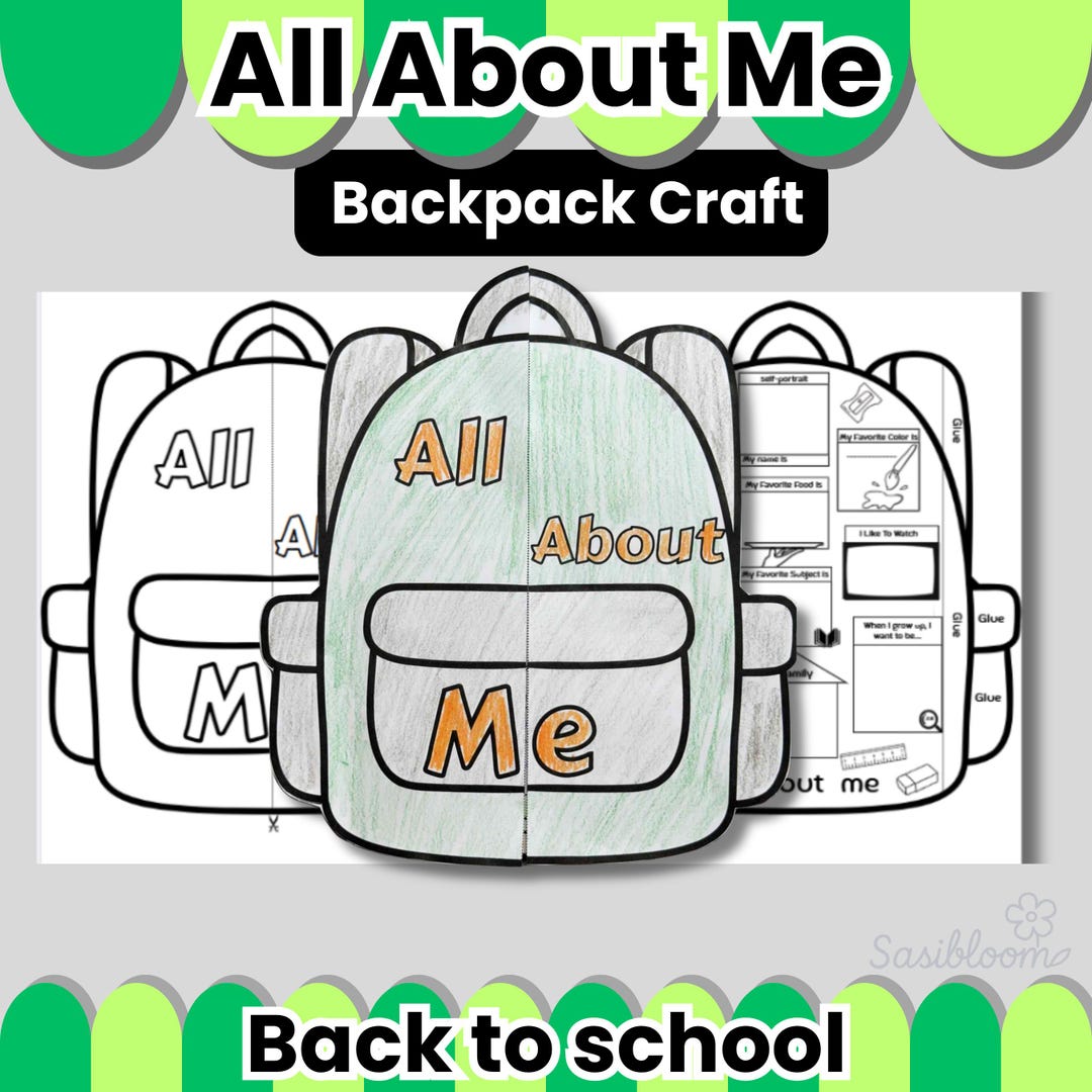 All About Me Backpack Craft | Back to School Activity - Etsy