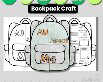 All About Me Backpack Craft Activity | Back to School, Get to Know Me ...