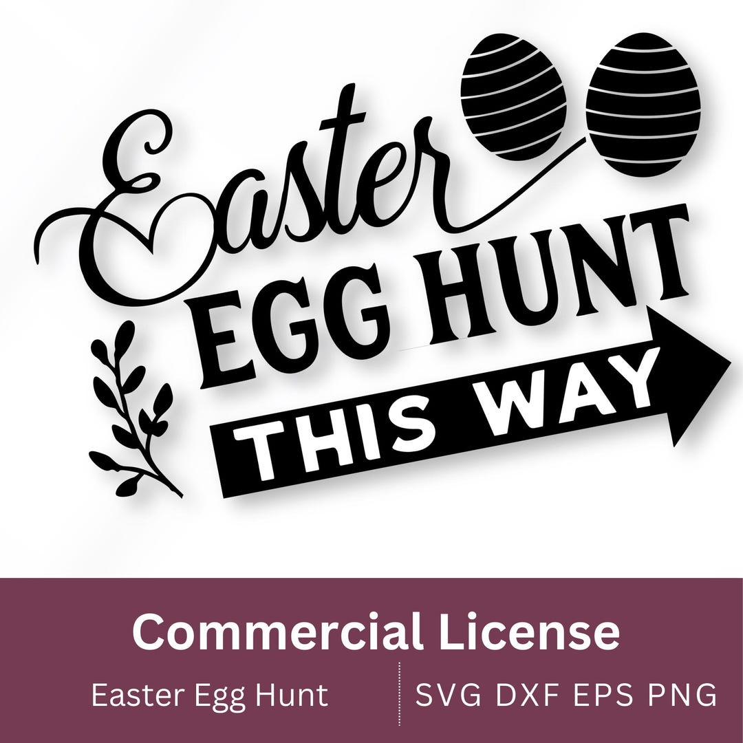 Easter Egg Hunt This Way SVG. Easter Sign Decor Cut File. Instant ...