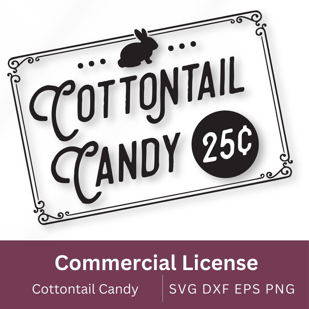 Vintage Easter “cottontail Candy” Sign SVG. Farmhouse 25 Cent Candy ...