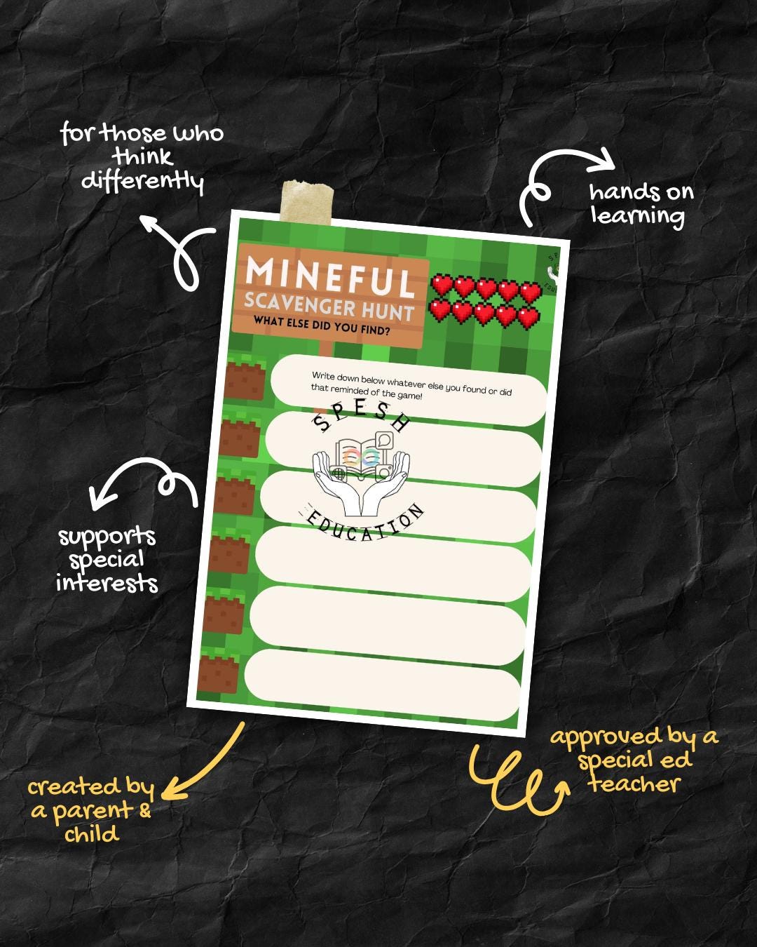 Minecraft Style Hands-on Learning Mindfulness Worksheet ...