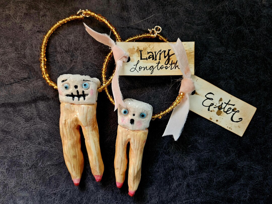 Creepy Cute Anamorphic Rotten Tooth Teeth Christmas Ornaments Paper ...
