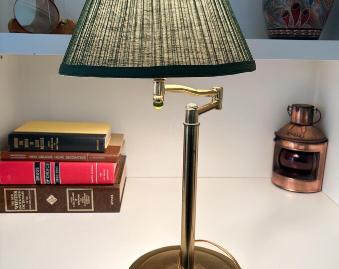 Vintage Brass Swing Arm Table Lamp: Mid-century Modern Desk or Bedside ...