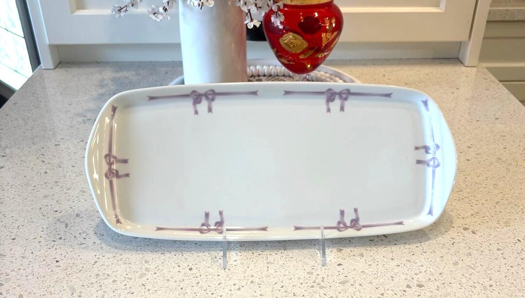 Birks Bone China Tray – Belfor Bow Tie Pattern Serving Dish - Etsy