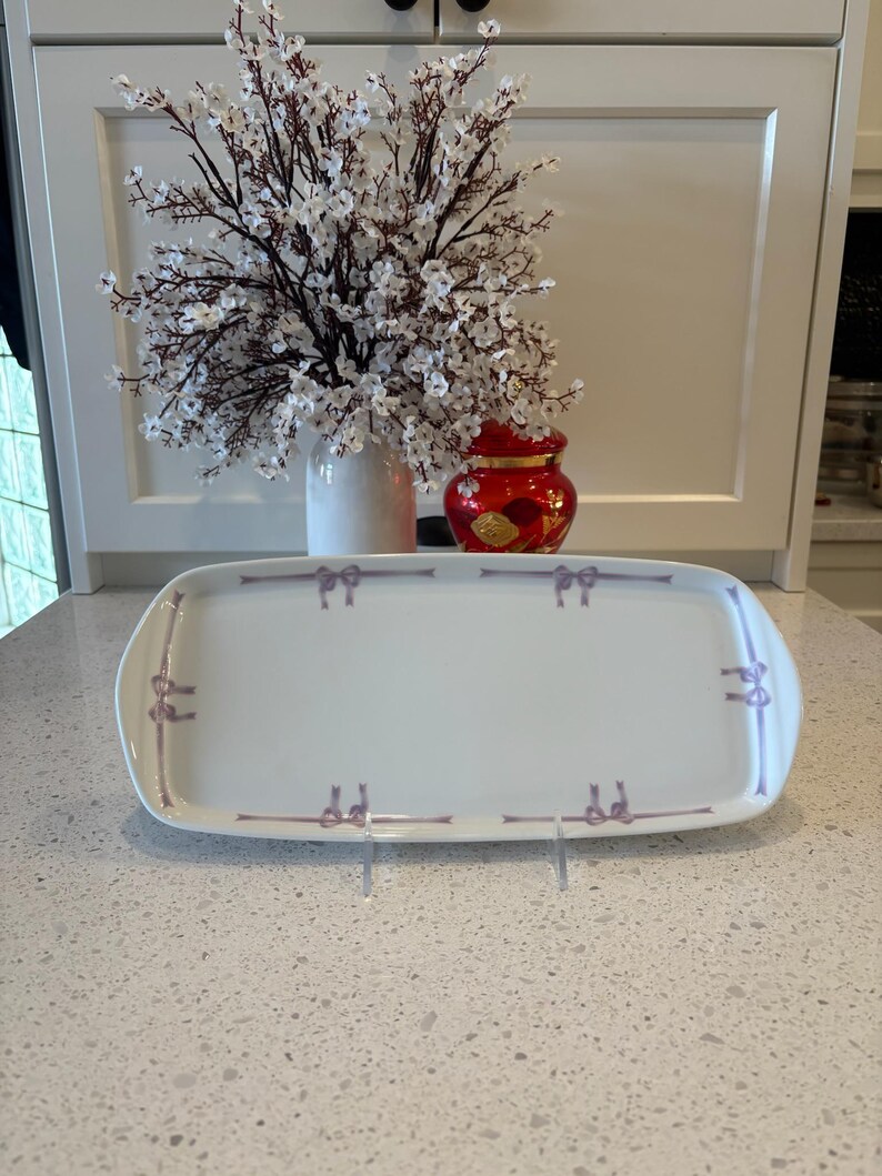 Birks Bone China Tray – Belfor Bow Tie Pattern Serving Dish - Etsy