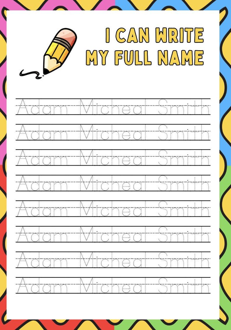 Personalised Name Tracing Worksheet - Custom Handwriting Practice ...
