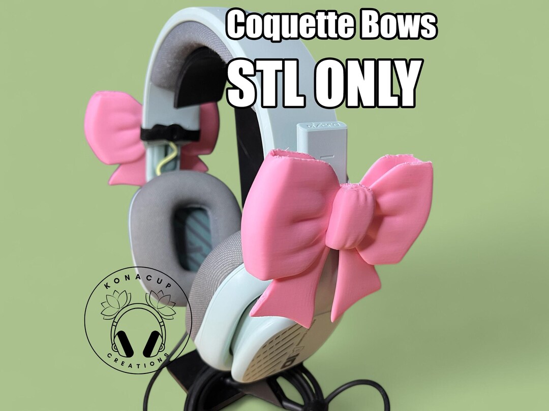3D Print Coquette Bows Headset Decor, Gamer Accessory (STL ONLY) - Etsy