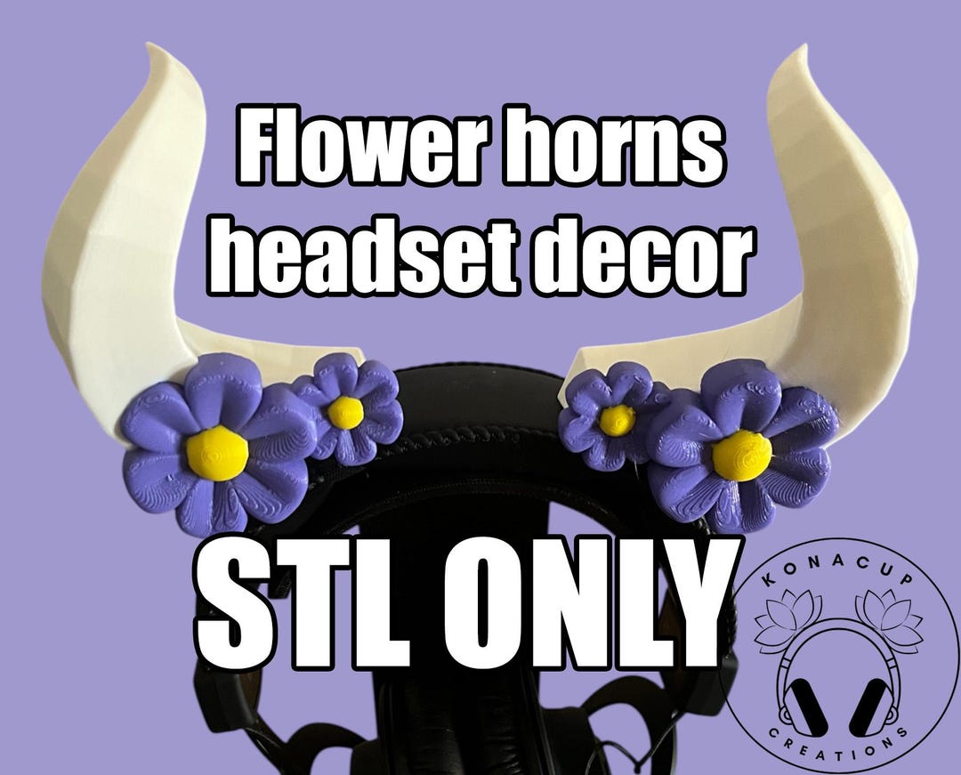 3D Print STL Flower Horns Headset Decor, Headphones Attachments - Etsy
