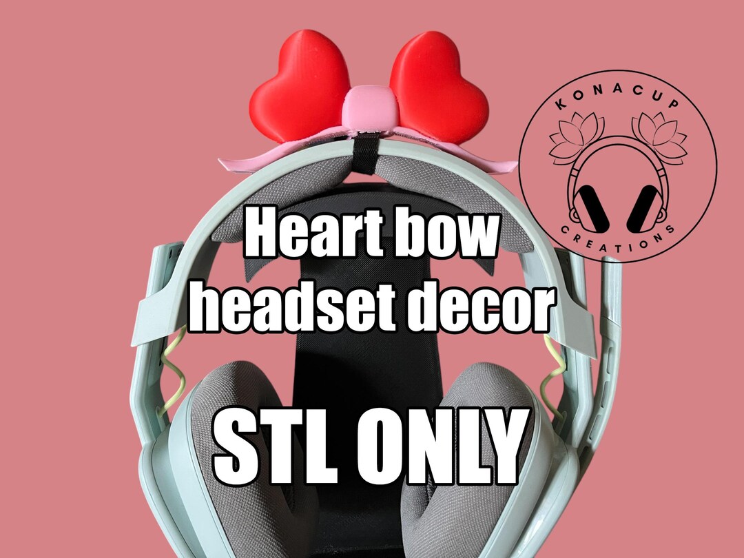 3D Print STL Heart Bow Headset Decor, Valentines Headset Attachment - Etsy