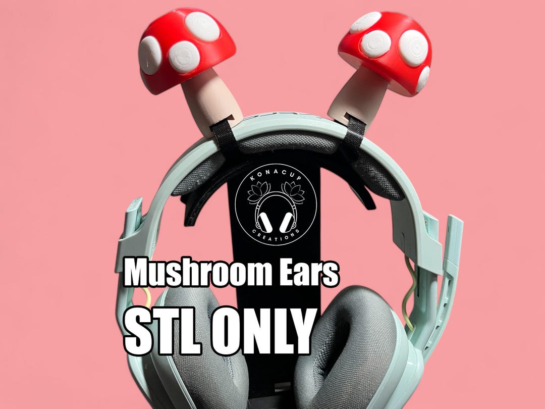 Mushroom Headset Decor 3D Print STL, Gamer Accessory - Etsy