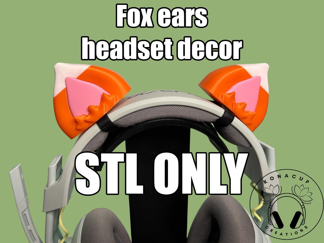 3D Print STL Fox Ears Headset Decor, Headphones Attachment - Etsy