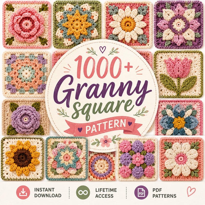 Granny Square Motifs - Etsy