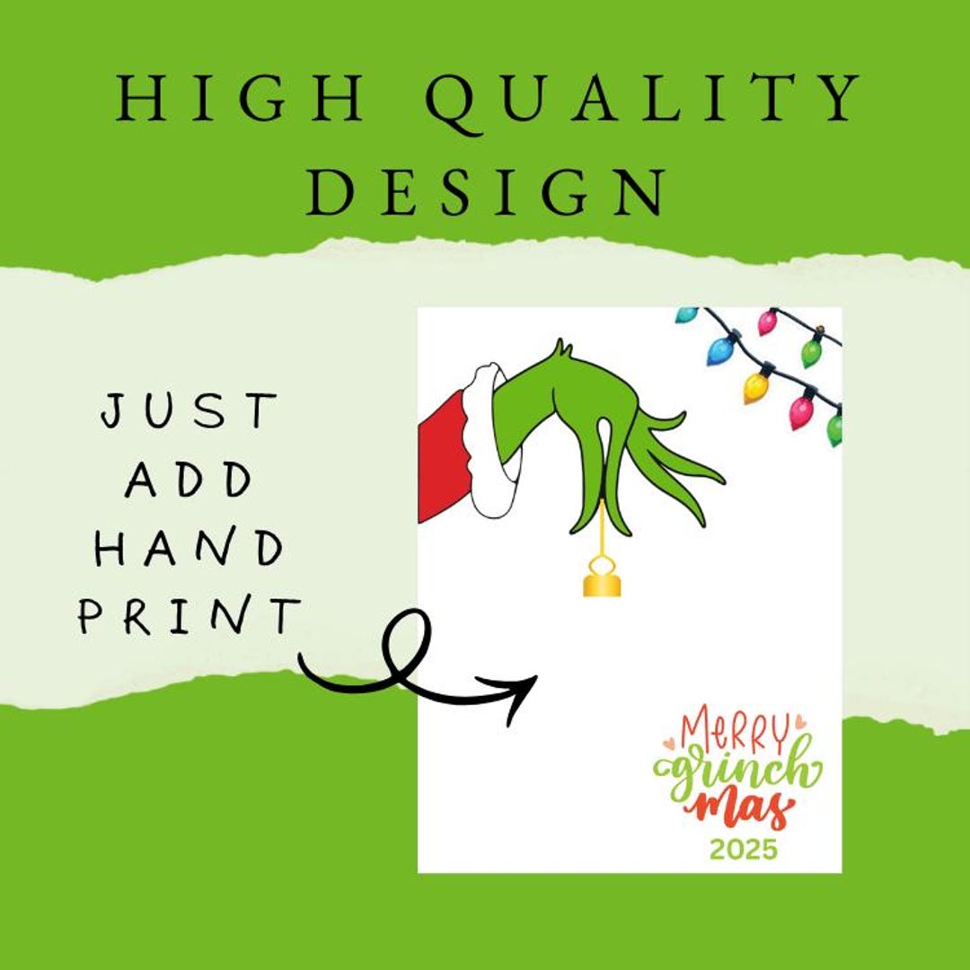 Merry Grinchmas Handprint Template - Etsy
