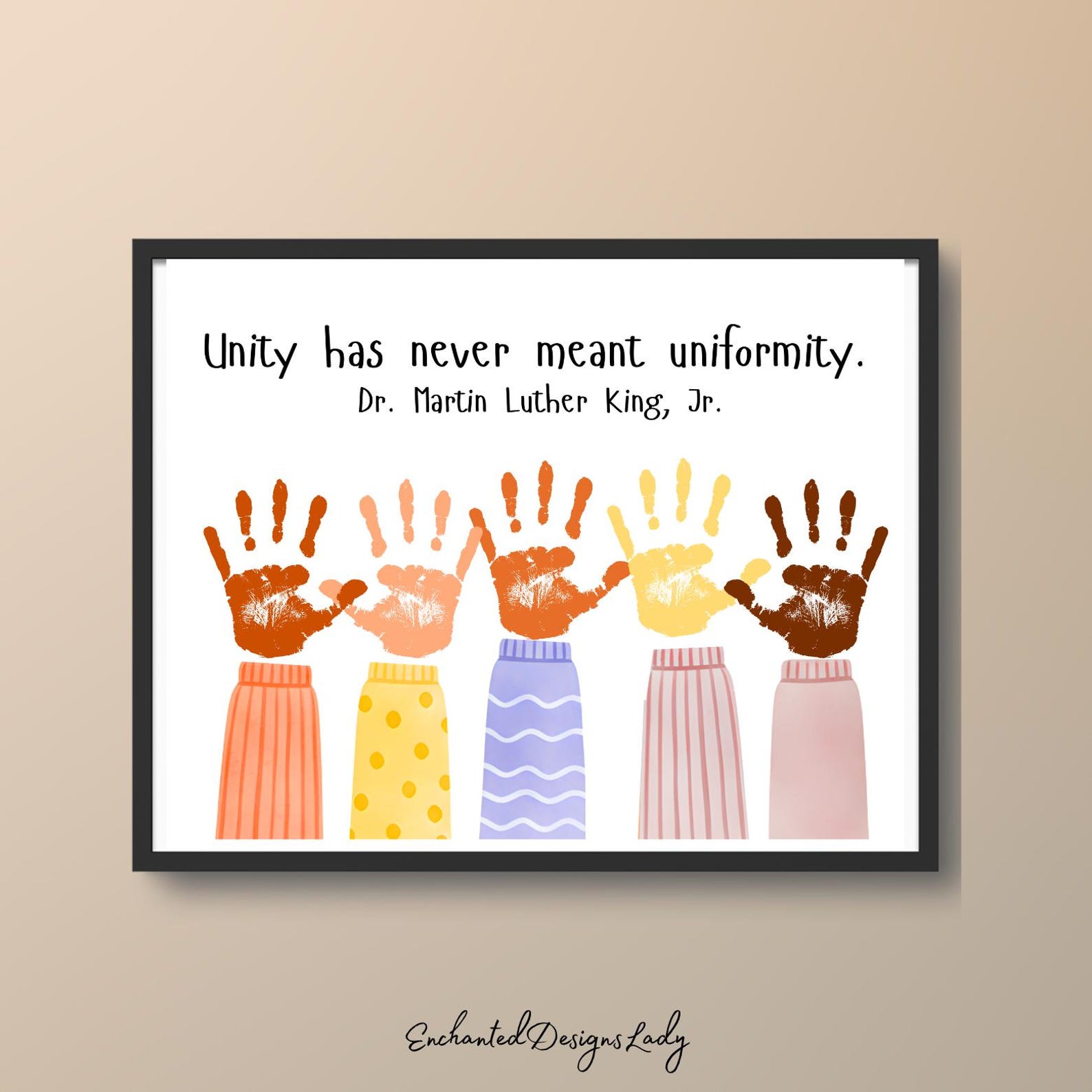 Martin Luther King Jr Day Unity Quote Handprint Template Keepsake - Etsy
