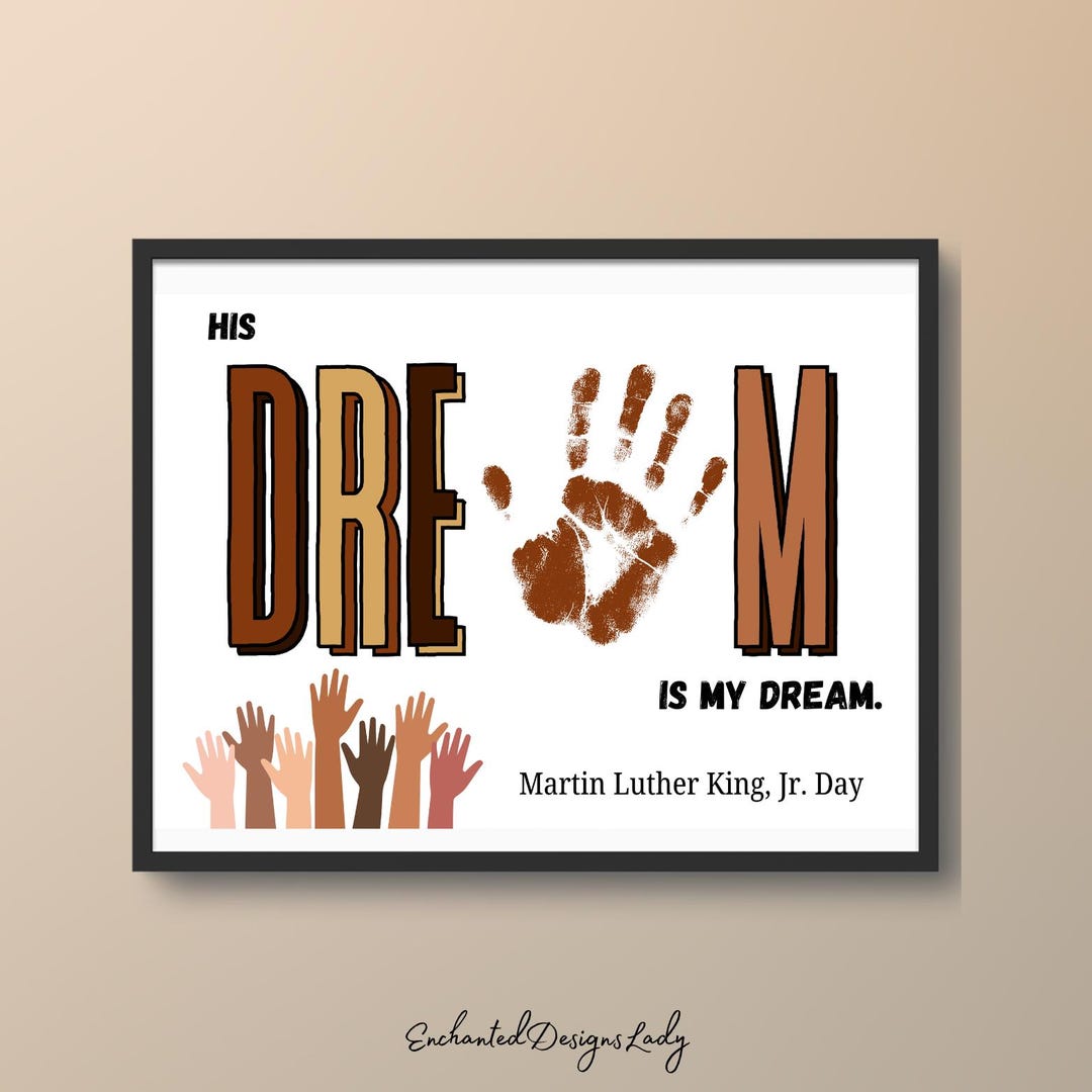 Martin Luther King Jr Day DREAM Handprint Template Keepsake - Etsy