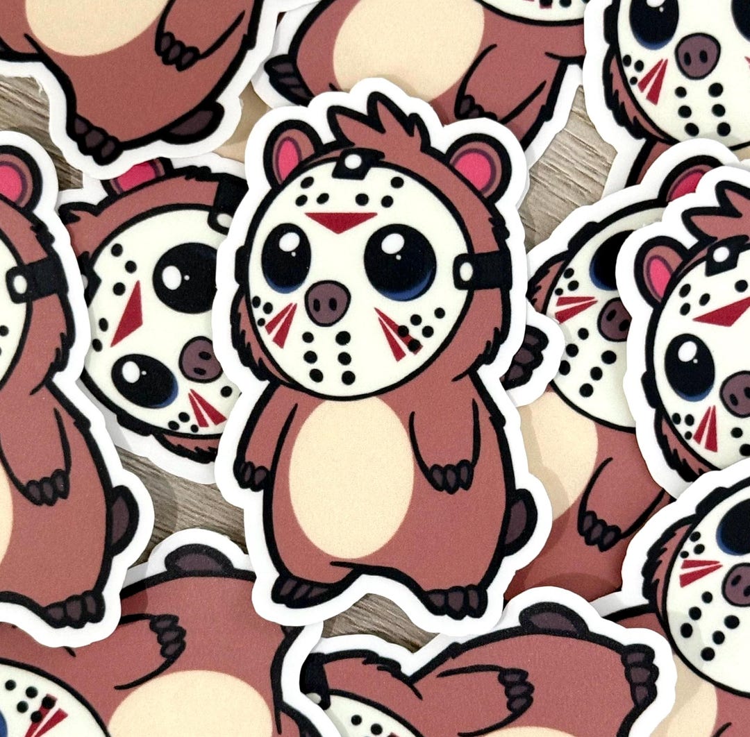 Cute Horror Jason Mask Capybara | Matte Laminated Capybara Sticker for ...